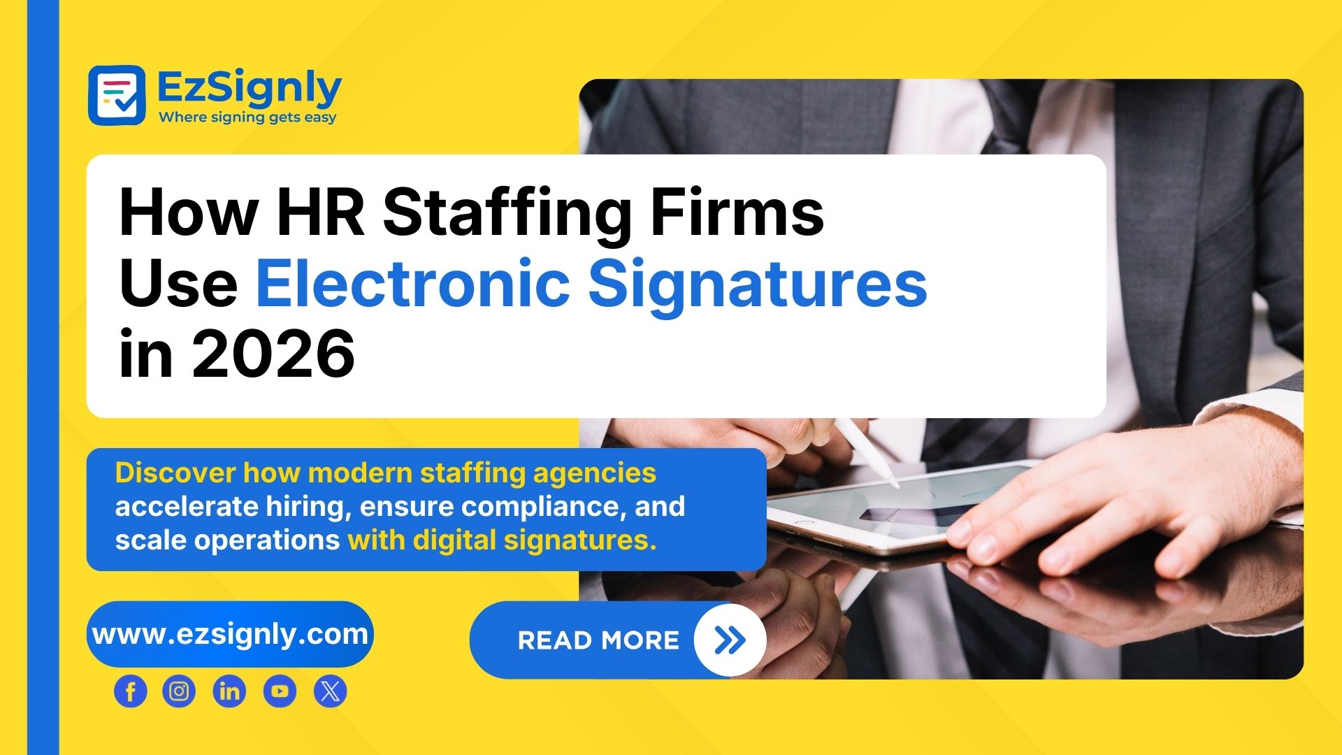 How HR Staffing Firms Use Electronic Signatures in 2026 | EzSignly Blog